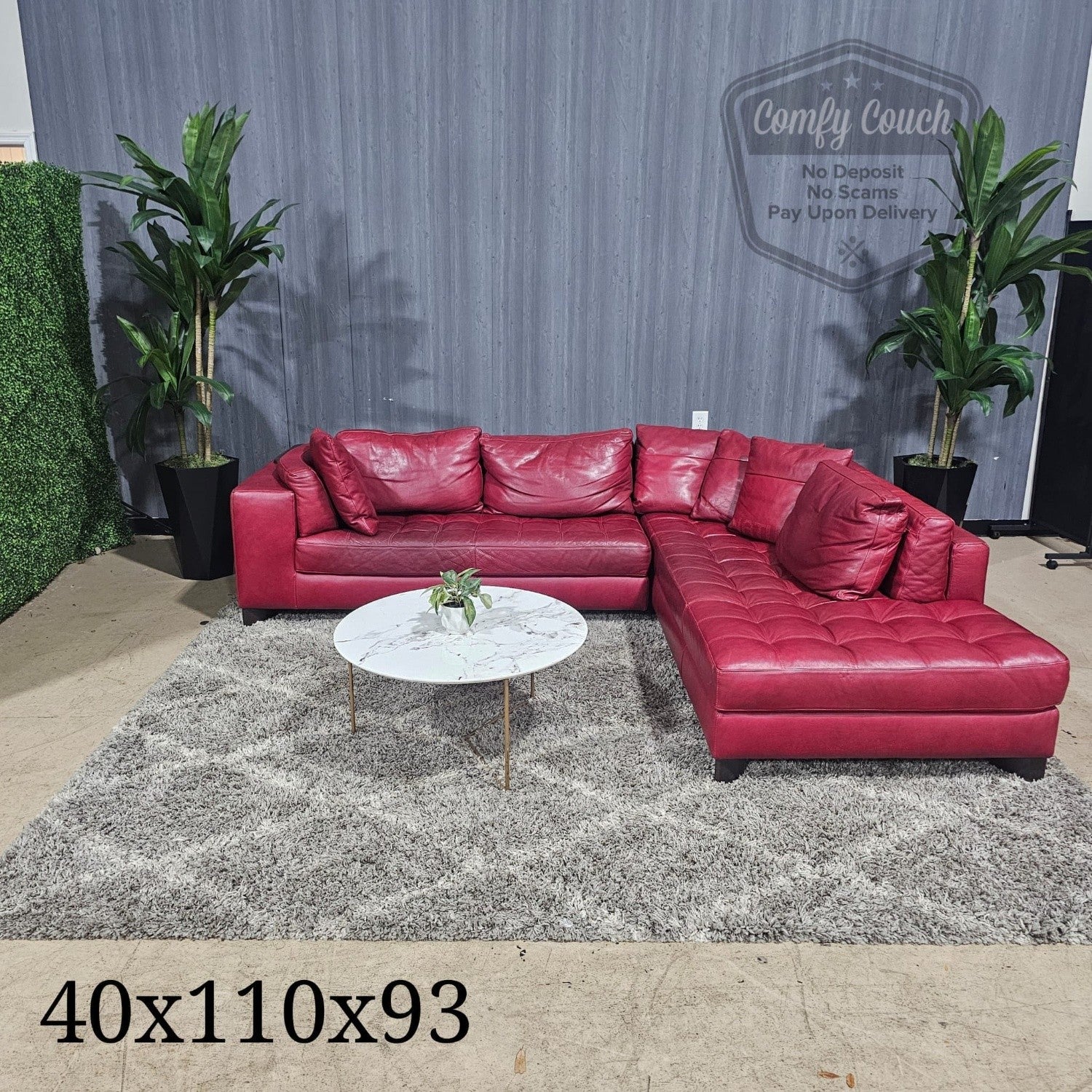 🛋️ Red Natuzzi Italia Sectional Sofa (Delivery Available!! ) – Tampa’s ...